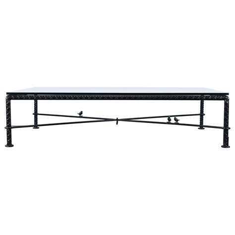 Iron Glass And Bronze Bird Coffee Table By Israeli Ilana Goor At 1stdibs