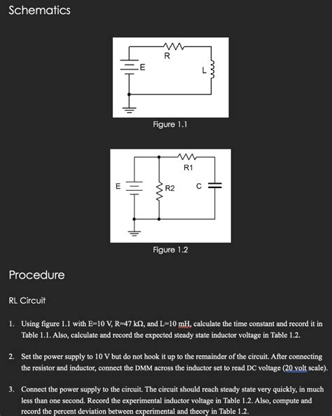 Solved Introduction To RL And RC Circuits Objective In Chegg Com