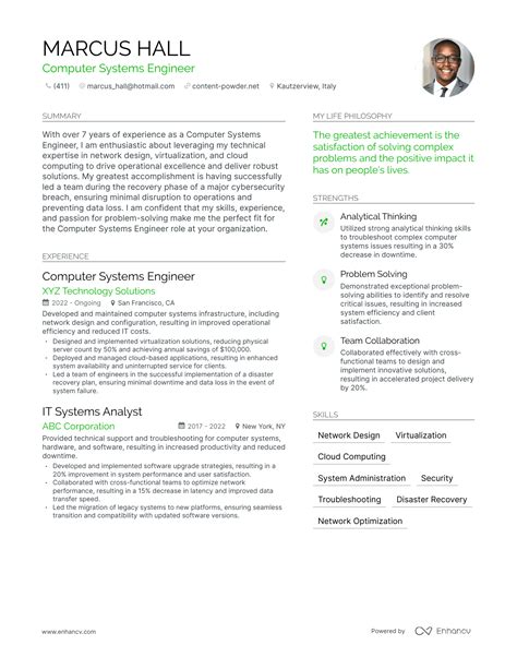 Successful Computer Systems Engineer Resume Examples And Writing Tips For