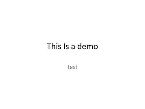 This Is A Demo Ppt
