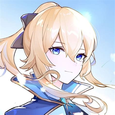 An Anime Character With Long Blonde Hair And Blue Eyes Wearing A Hat In