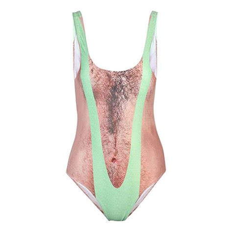 Maiô Com Impressão Engraçada Monokini No Corpo Do Homem R 11558