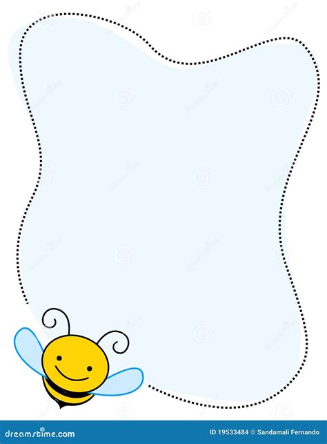 Bee Border Frame Stock Vector Illustration Of Decorative 19533484