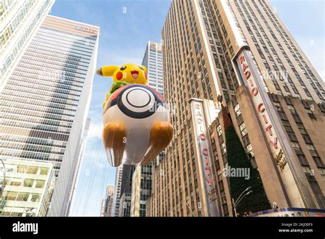The Pikachu And Eevee Pokemon Balloon Flown During 96th Macys