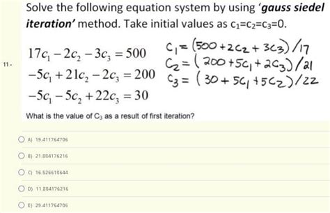Answered Solve The Following Equation System By Bartleby