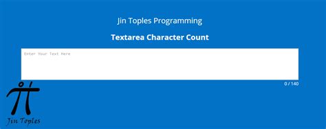 Cara Membuat Textarea Dengan Character Count Dan Limit Jin Toples