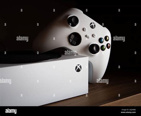 Xbox Series S Front Side And Xbox Controller Black Background Xbox