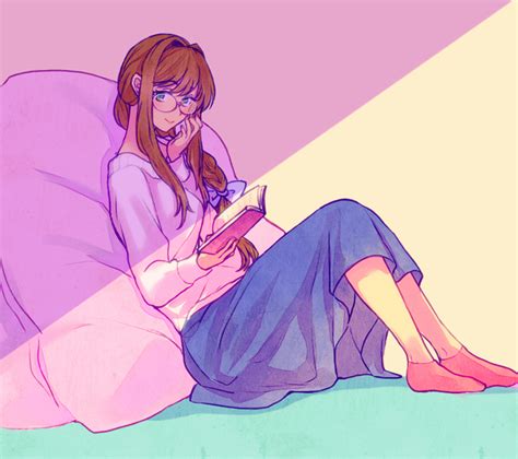 Monika Doki Doki Literature Club Drawn By Soraefr Danbooru