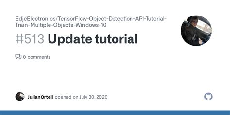 Update Tutorial · Issue 513 · Edjeelectronicstensorflow Object