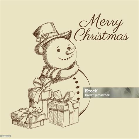 Desain Sketsa Selamat Natal Ilustrasi Stok Unduh Gambar Sekarang