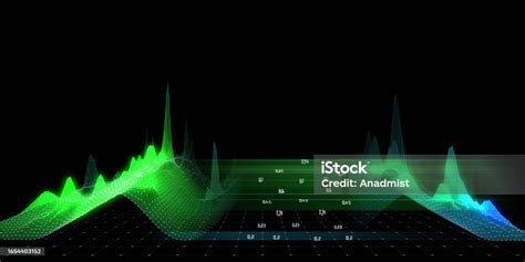 Abstract Background Noisy Graph Curved In A Sinusoid Data On Dark Technology Graph Concept In
