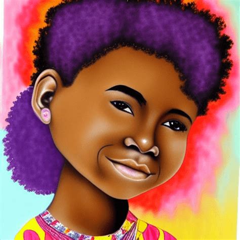 Afro Amerikaans Meisje Afro Art · Creative Fabrica