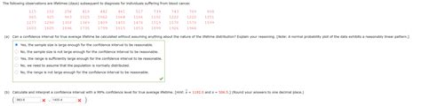 Solved The Following Observations Are Lifetimes Days Chegg