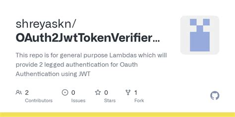 GitHub Shreyaskn OAuth JwtTokenVerifierServerless This Repo Is For General Purpose Lambdas