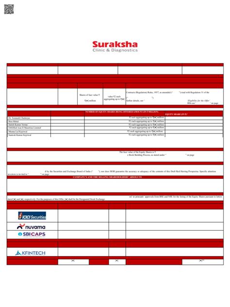 suraksha diagnostic limited draft red herring prospectus