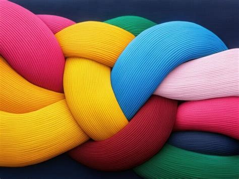 Vibrant Textile Art Woven Into A Stunning Colorful Knot Arrangement Featuring Rich Textures