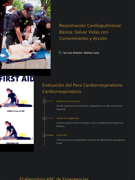Reanimación Cardiopulmonar Básica Salvar Vidas Con Conocimiento Y
