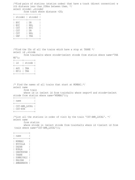 sql problems on railway schemma pdf