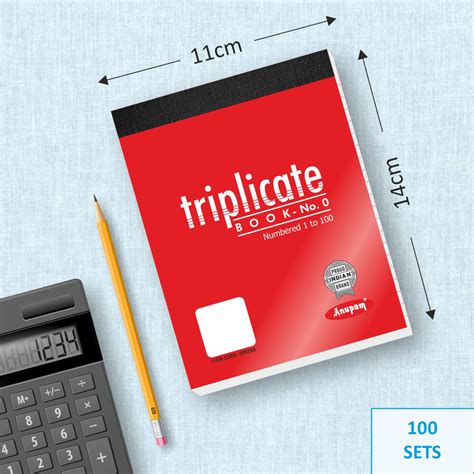Anupam Triplicate Book With Carbon And Index Ruled Sheets Pad For Replic