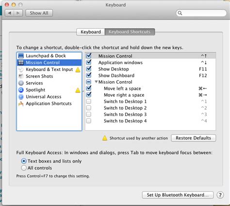 Macos Remove Osx Shortcut To Switch Between Spaces Ctrl Number Shortcut Ask Different