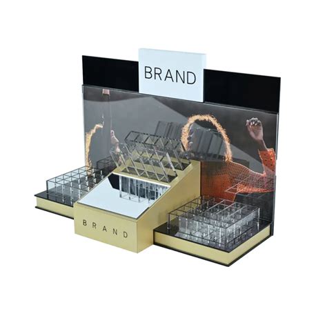 L Shape Detachable Acrylic Makeup Lipstick Display Stand With Slots