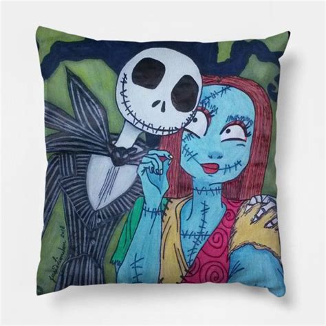 Jack And Sally Take A Selfie By Artworkandbeyond Christmas Pillows