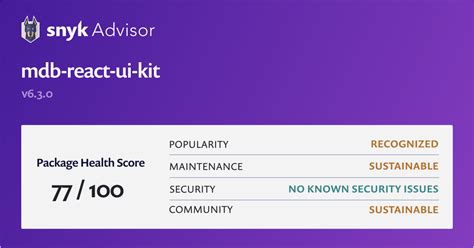 Mdb React Ui Kit Npm Package Health Analysis Snyk