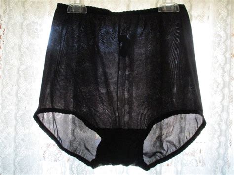 80s Bali Black Semi Sheer Nylon Panty Briefs Size 7 Etsy