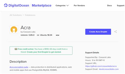 Install Acra 1 Click App Through Digitalocean Marketplace Cossack Labs