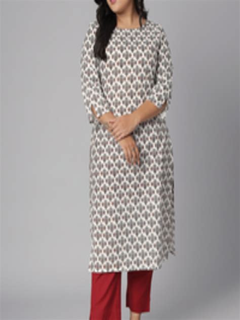 Buy Xl Love By Janasya Women Plus Size White Printed Kurta Kurtas For