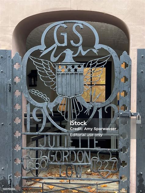 Wrought Iron Gate At The Birthplace Of Juliette Gordon Low In Savannah
