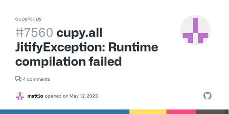 Cupyall Jitifyexception Runtime Compilation Failed · Issue 7560