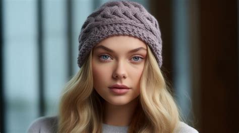 Premium Ai Image A Knit Headband With A Textured Pattern