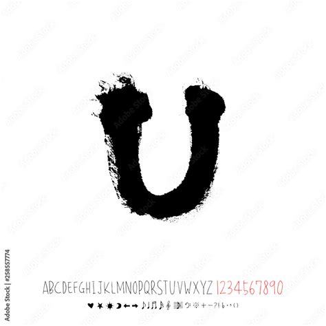 Stock Vektorgrafik „벡터 문자 손으로 쓴 글씨체 Adobe Stock