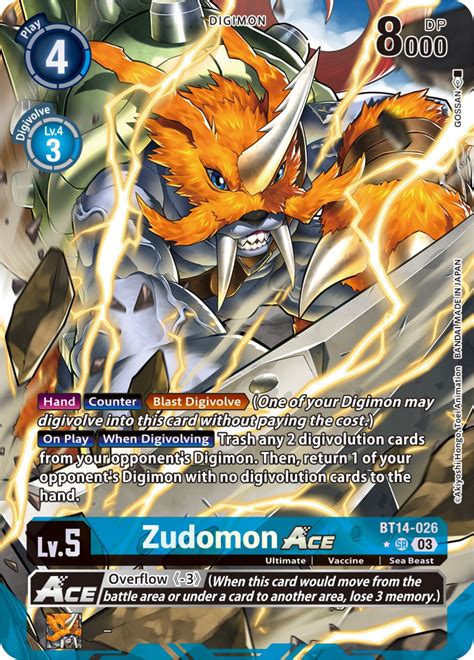 Zudomon Ace Alternate Art Blast Ace Digimon Card Game