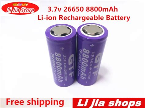 Buy 2pcslot 26650 8800mah Li Ion Rechargeable Battery