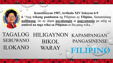 Linggo 1 Introduksiyon Filipino Bilang Wikang Pambansa Wika Ng Bayan At