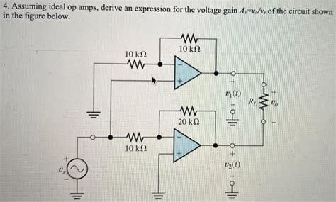 solved 4 assuming ideal op amps derive an expression for
