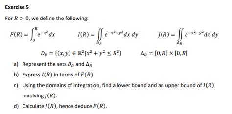 Solved Exercise For R We Define The Chegg Com