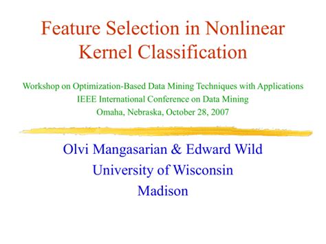 Feature Selection In Nonlinear Kernel Classification