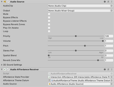 Affordance System XR Interaction Toolkit