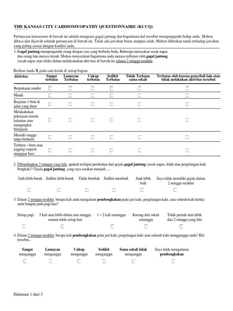 The Kansas City Cardiomyopathy Questionnaire Kccq Indonesia Pdf