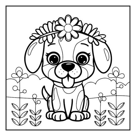 색칠할 아기 강아지 그림