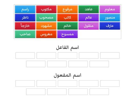 بالعطاء نسمو المشتقات اسم الفاعل واسم المفعول من الفعل الثلاثي