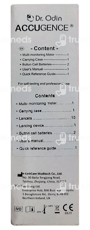 Dr Odin Accugence Multi Monitoring System 1 Kit Uses Side Effects Dosage Price Truemeds
