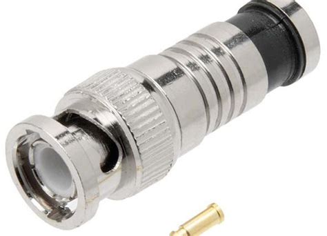 Conectores Bnc Rg6 CompressÃo Estriado Preto Compsat