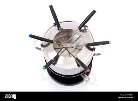Fondue Set Isolated On A White Background Stock Photo Alamy