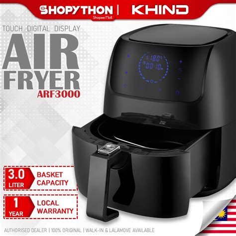 KHIND Air Fryer ARF Digital Display Touch Sensor Programmable Functions SS Stainless