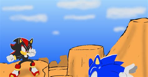 Sonicthehedgehog Sonic Vs Shadow Saiyan Saga Seaside Stephのイラスト