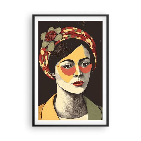Obraz Plakat Koralowa dama x cm Portret Kobieta Retro Foto Plakaty na ścianę w